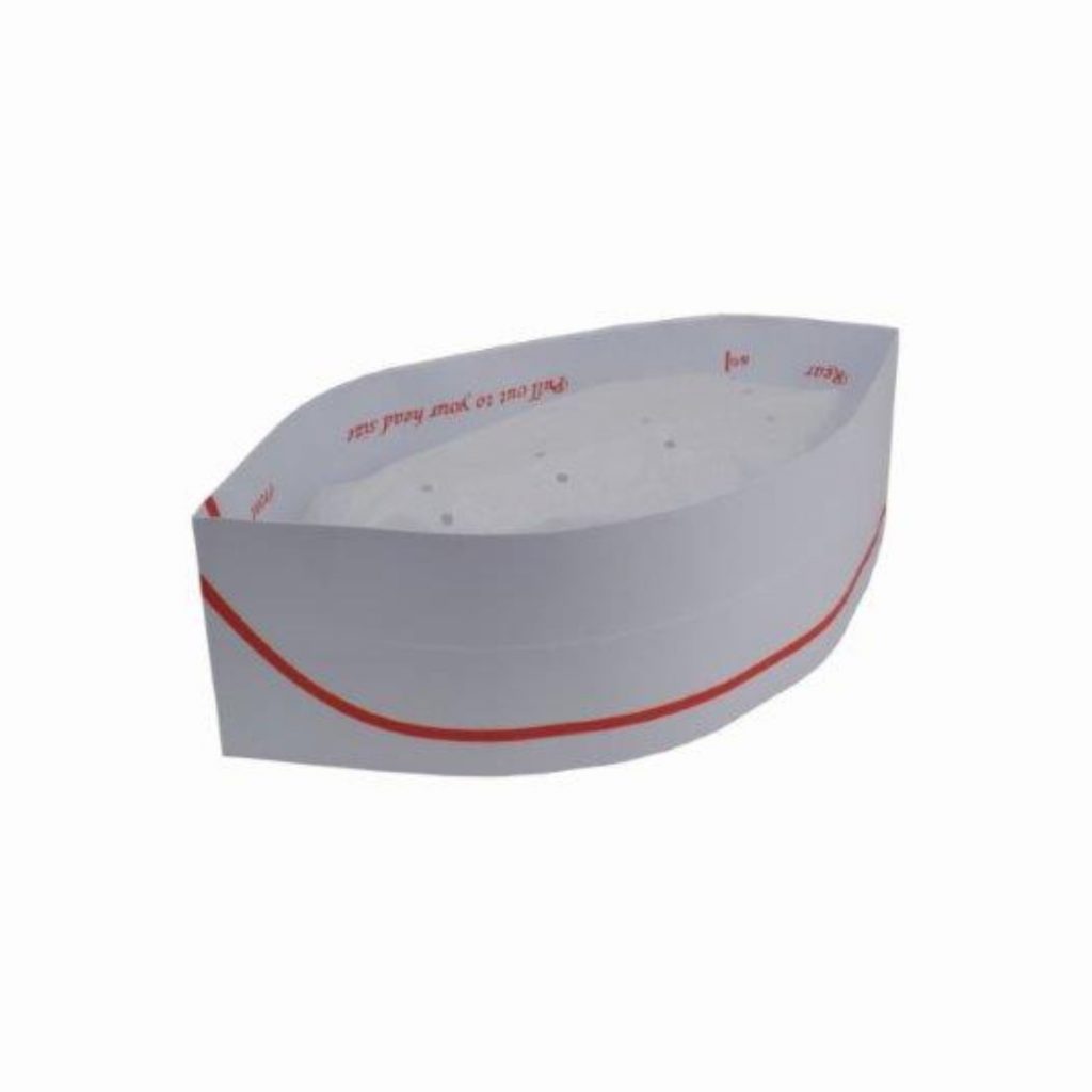 3.5IN PAPER RED LINE CHEF HAT - Ban Teck Han